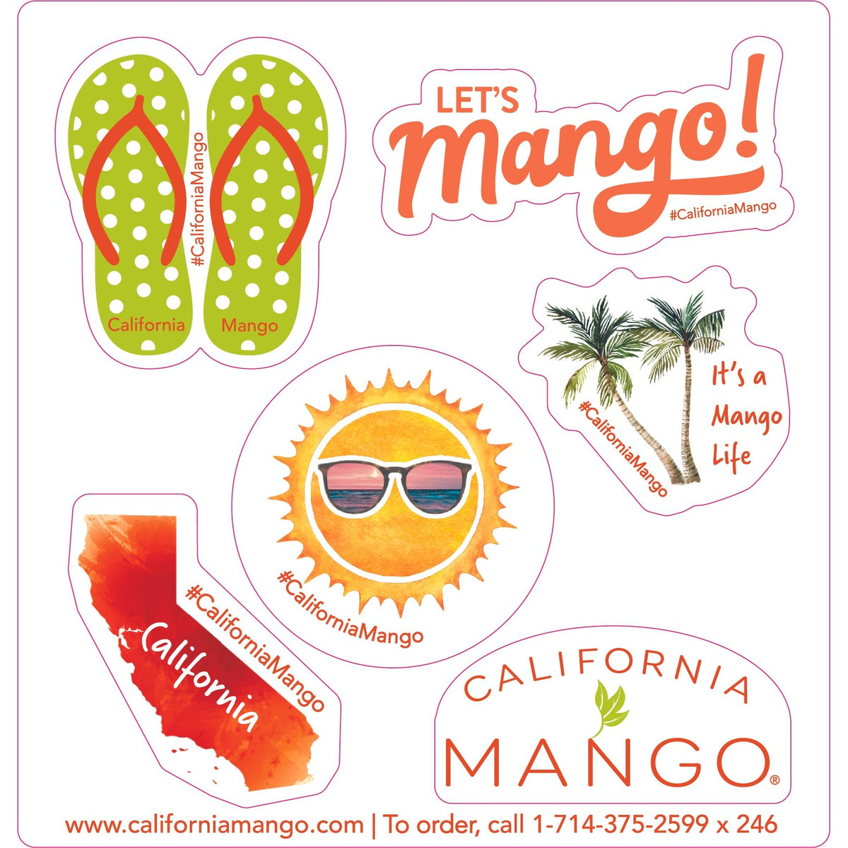 California Mango Stickers (2 sheets) – California Mango AU/NZ